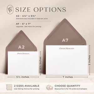 Personalized Flat Notecard Set, Simple Modern Custom Stationery ...