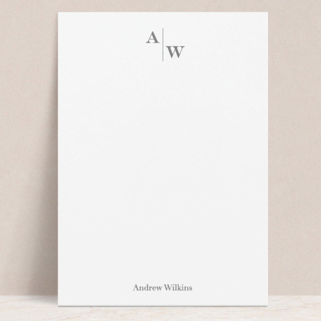 Personalized Monogram Notepad, Classic Stationery for Men, Custom Initials With Name ...