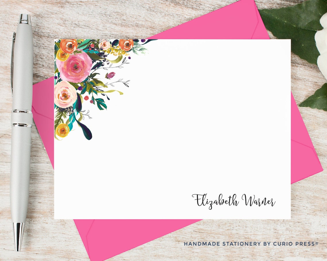 Personalized Pretty Stationary Set / Personalized Notecard / - Etsy