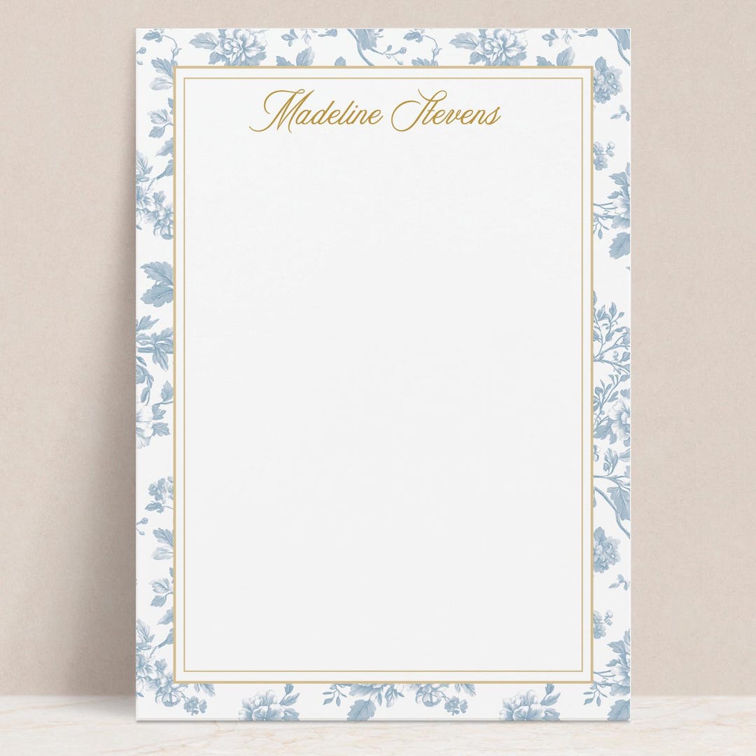 Customizable Spring Inspo Notepad, Personalized Floral Border Notepad ...