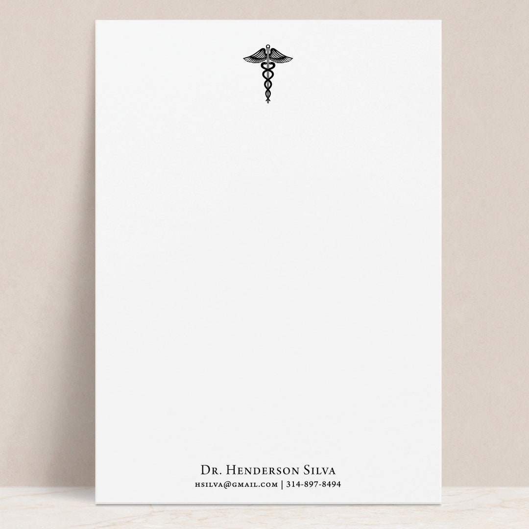 Personalized Doctor Notepad With Caduceus & Name | Custom Medical ...