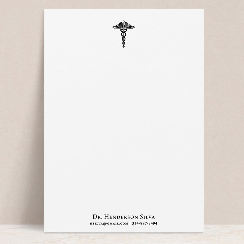 Personalized Doctor Notepad With Caduceus & Name | Custom Medical ...