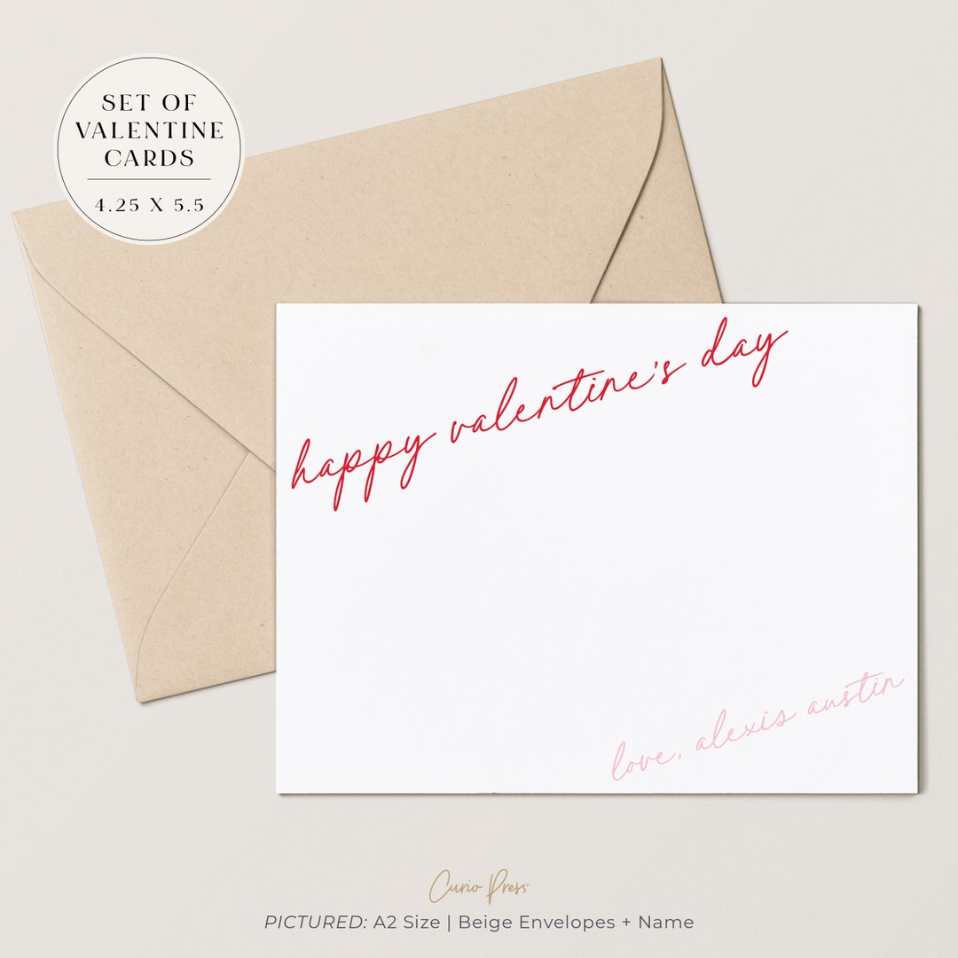 Personalized Kids Valentines, Cute Script Type, Simple Valentines, Red ...