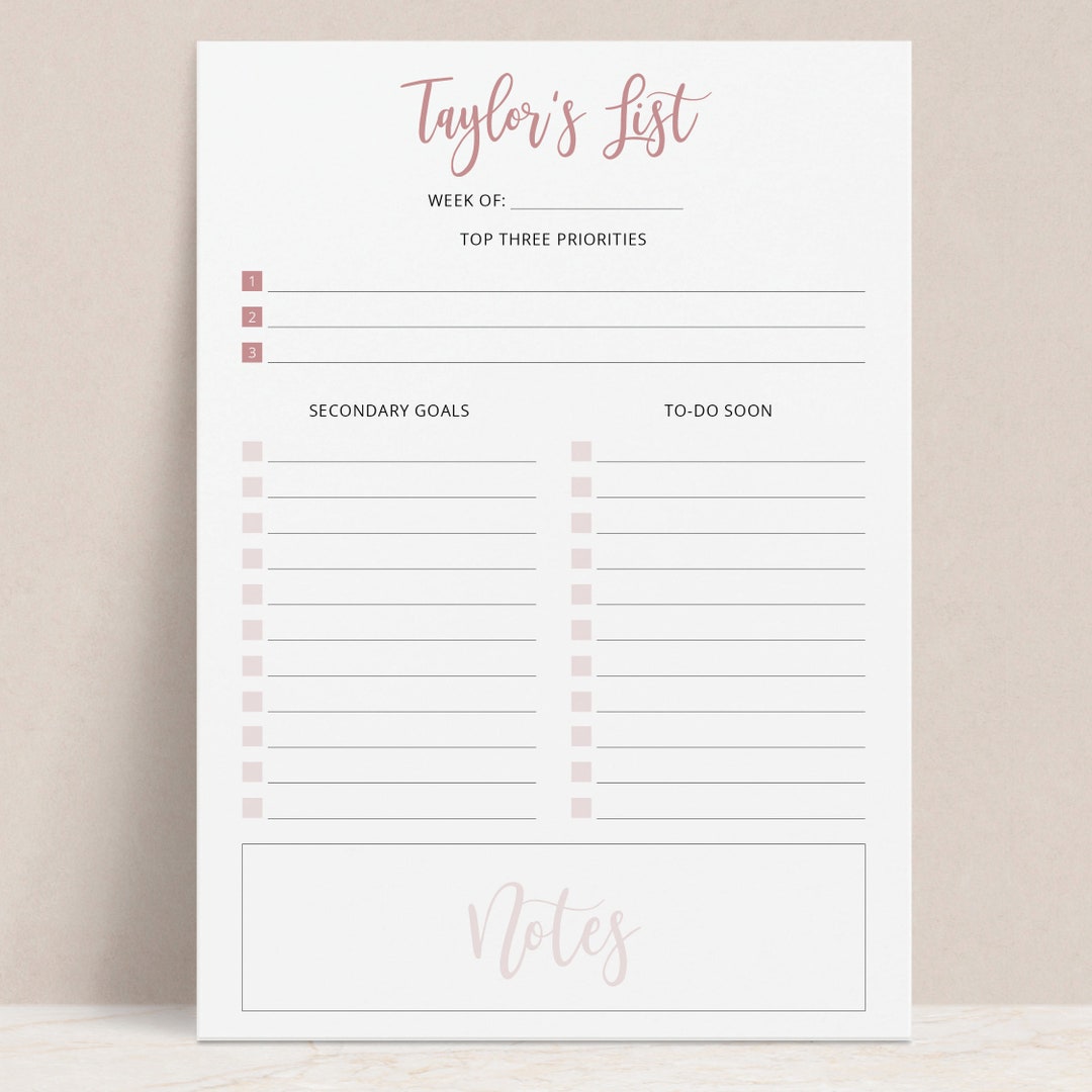 Personalized Day Planner Notepad – Custom Priorities & To-do List With ...