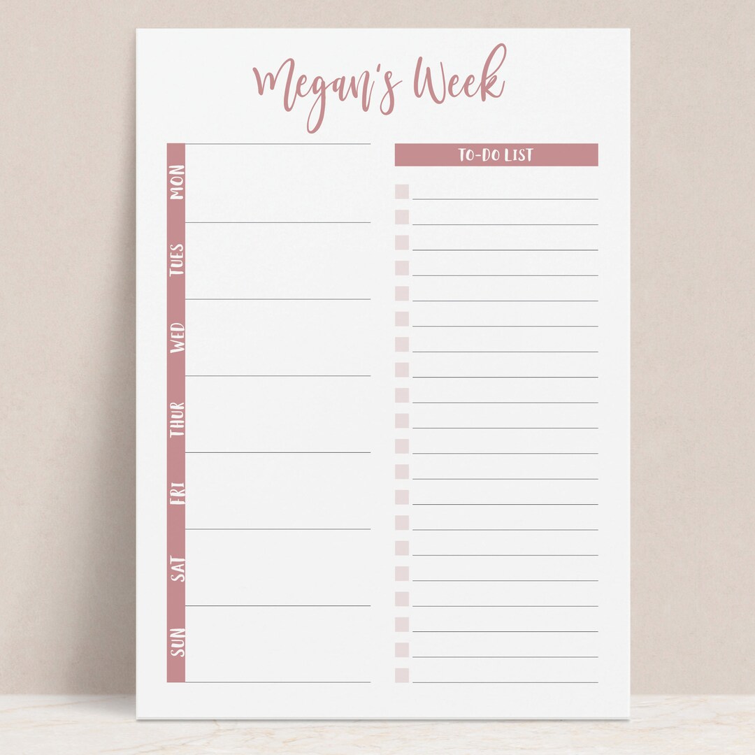 Personalized Planner Notepad, Weekly Planning Pad, Organizational ...