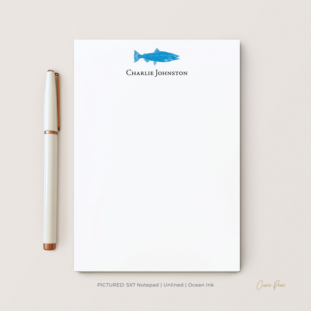 Personalized Notepad FISH NOTEPAD Stationery / Stationary 5x7 or 8x10 ...