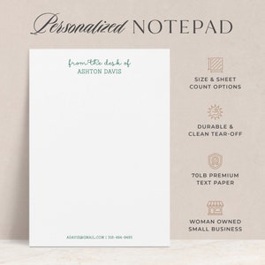 Personalized Desk Notepad From the Desk Of, Professional Office Set, Professional Design 50 or ...