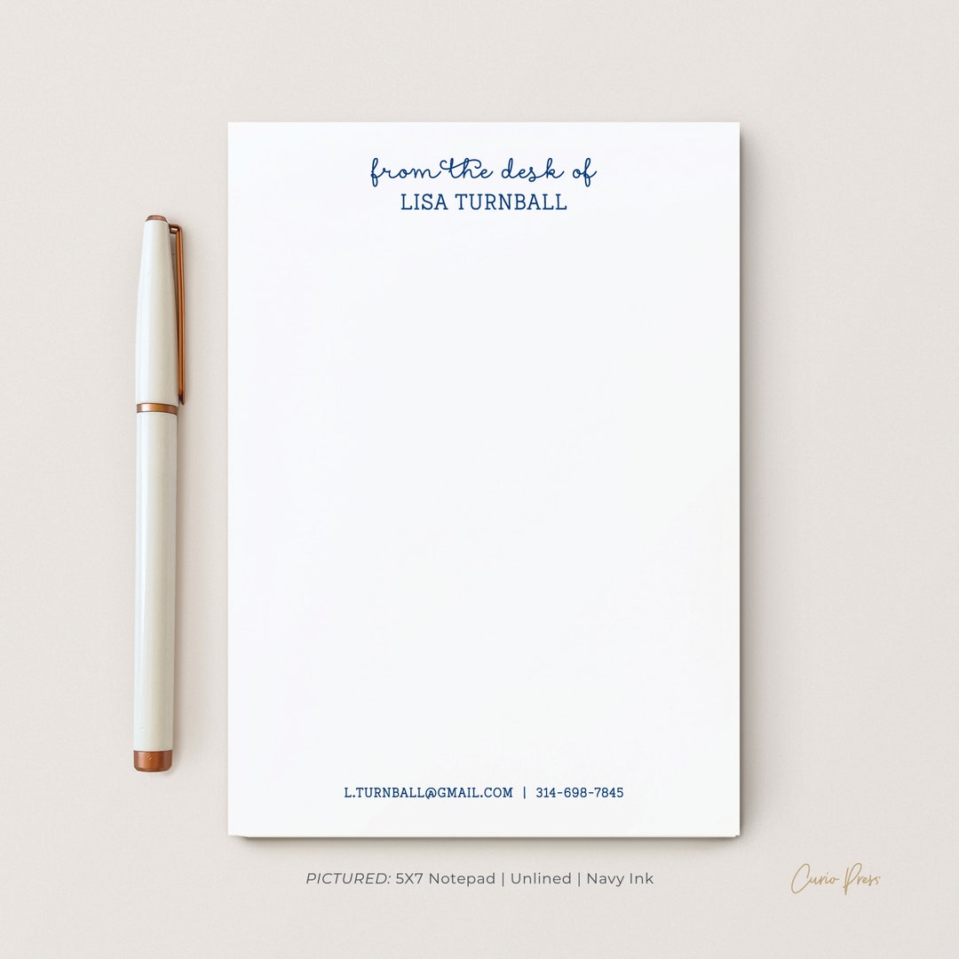 Personalized Desk Notepad From the Desk Of, Professional Office Set ...