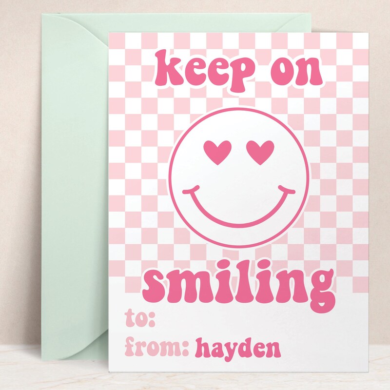 Smiley Face Card - Etsy
