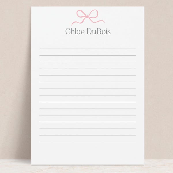 Bow Stationery Pad - Etsy