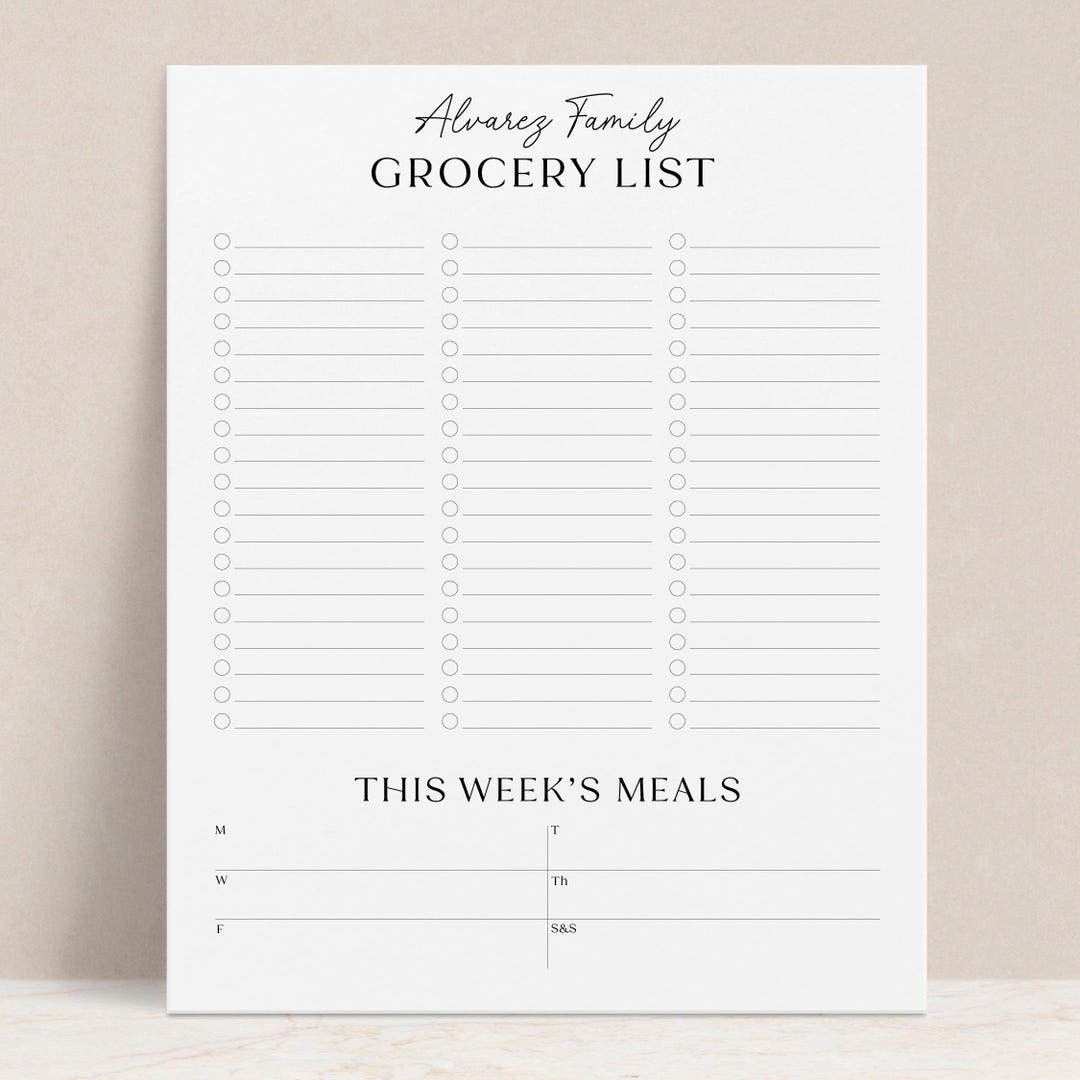 Personalized Meal Planner Notepad, Weekly Grocery List Notepad, Meal ...