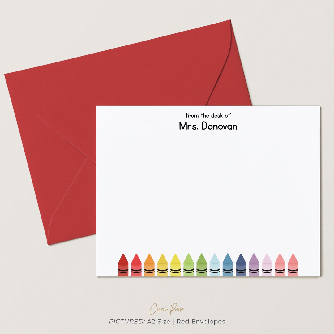 Teacher Note Cards, Custom Kindergarten Elementary, New Teacher ...