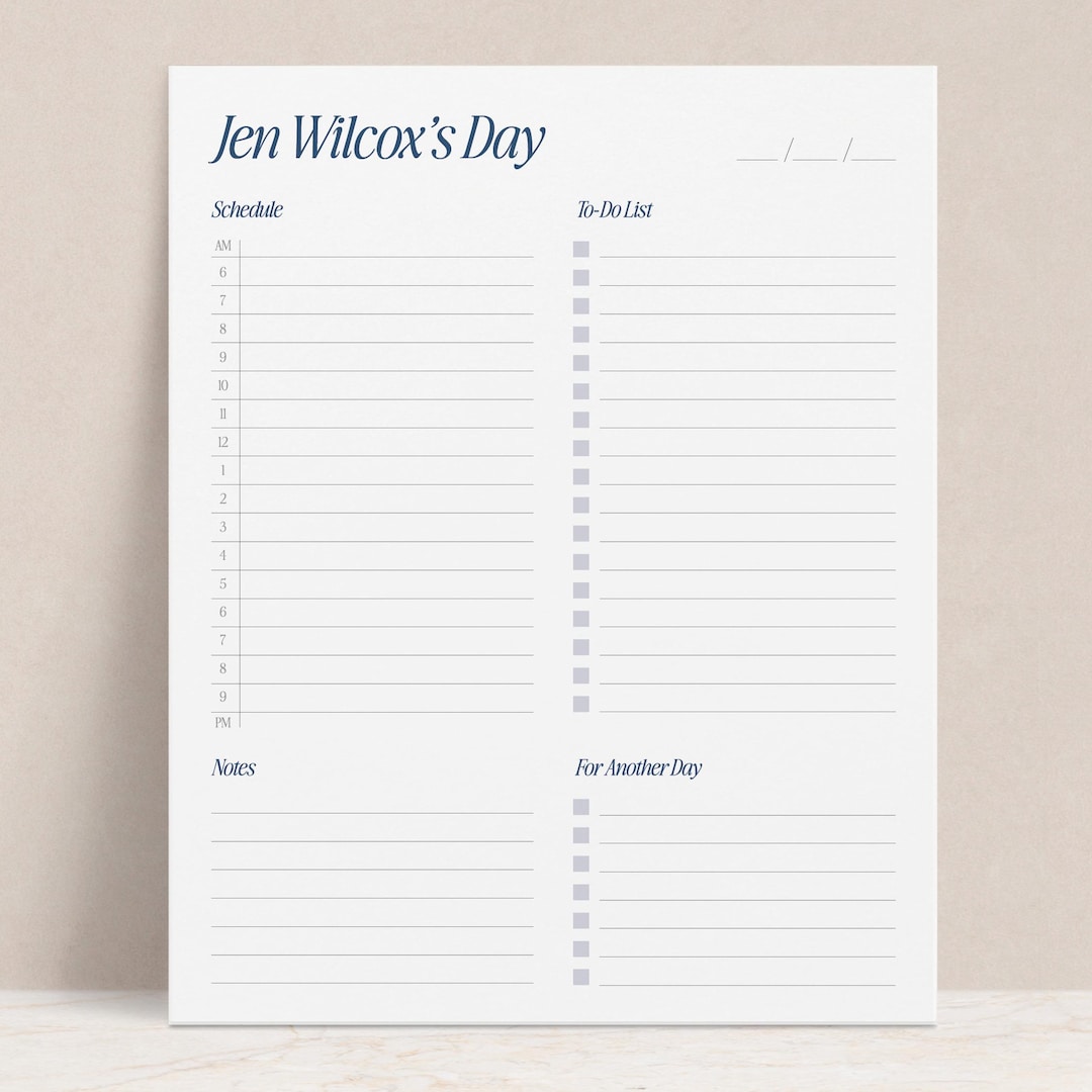 Personalized Daily Planner Notepad, Undated Note Pad Includes ...