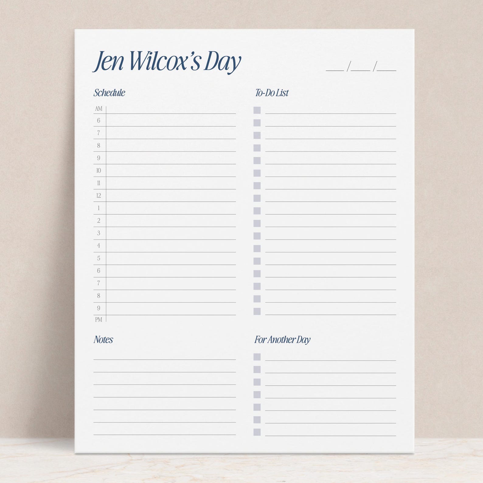 Personalized Daily Planner Notepad | Custom Undated Day Planner With ...