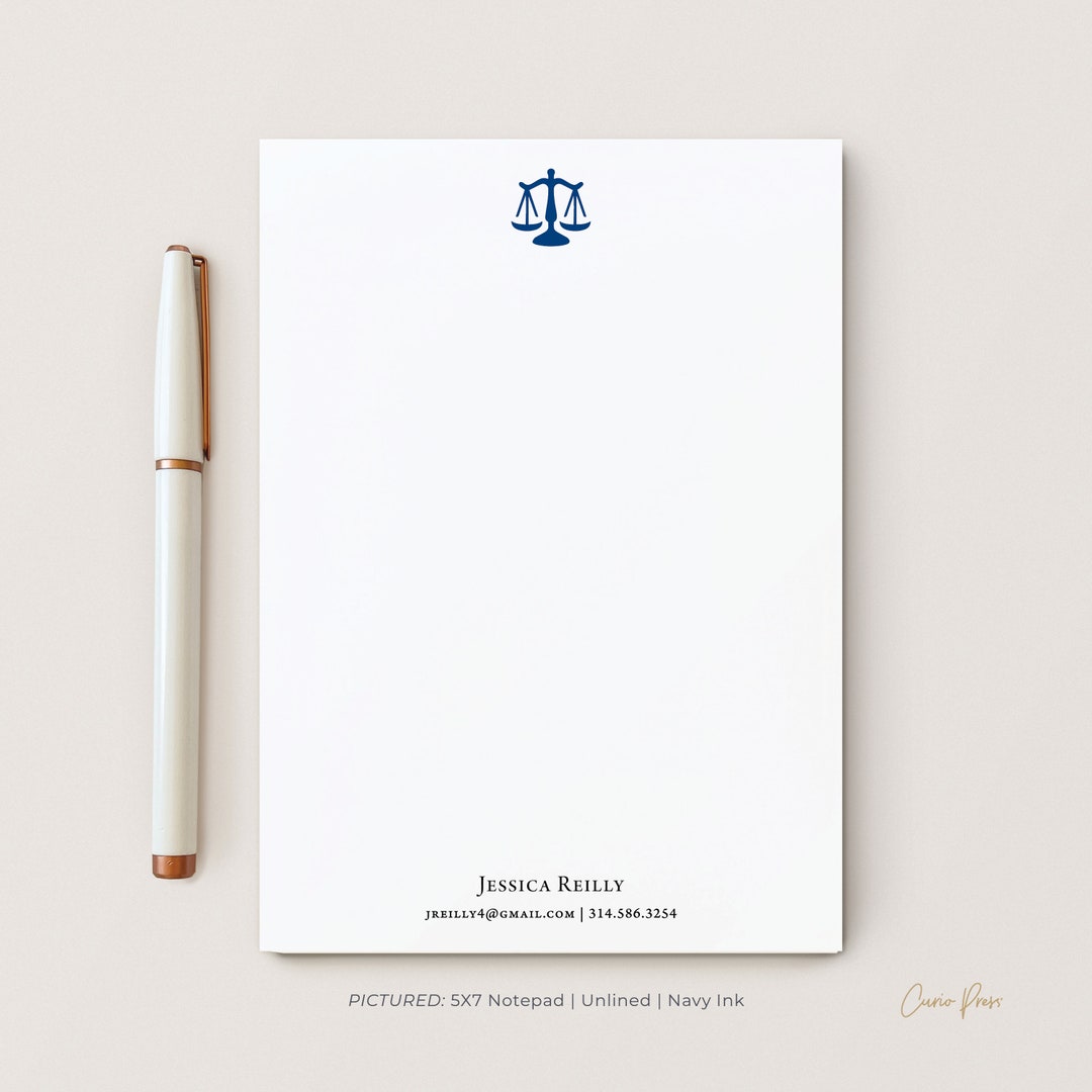 Custom Lawyer Notepad, Personalized Stationary, Gift for Lawyer ...
