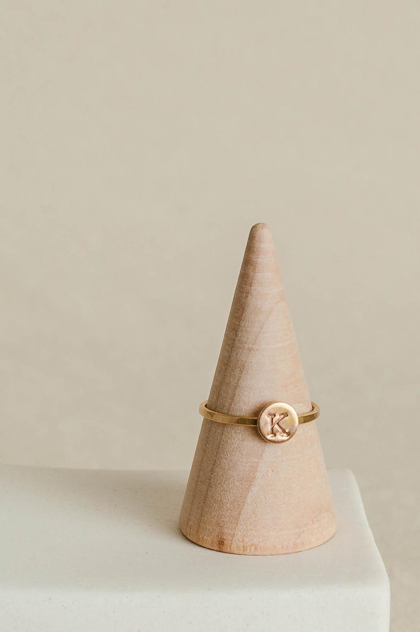 Ella | Initial Ring in 14k Gold Filled | Personalized Stamped Hobo ...