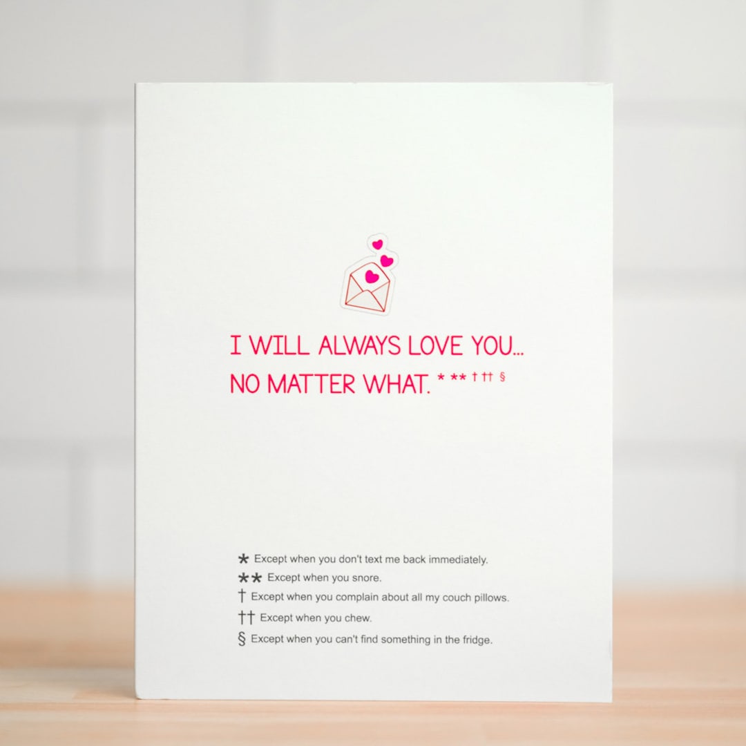 I Will Always Love You*... Love Card - Etsy