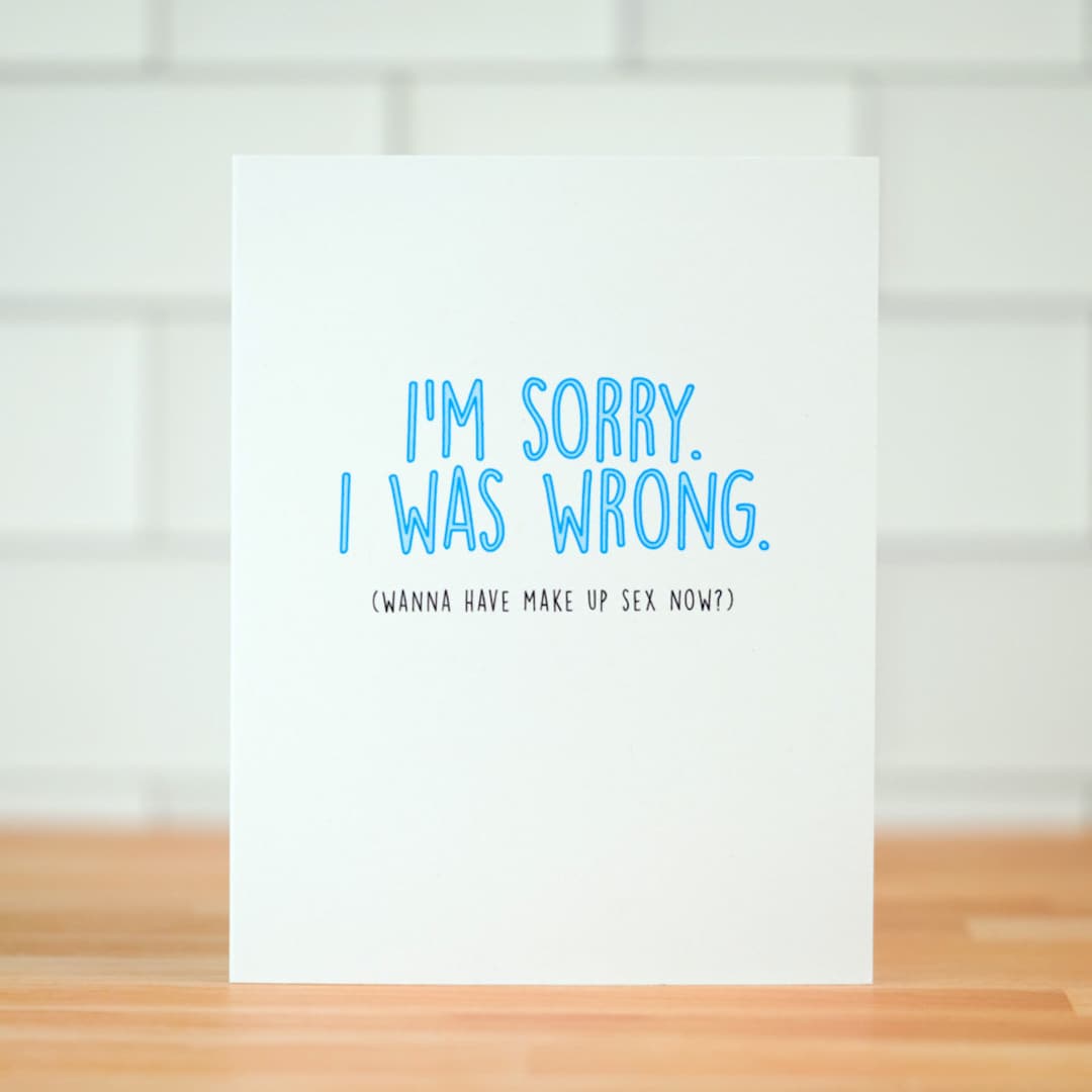 I'm Sorry. I Was Wrong... Love Card - Etsy