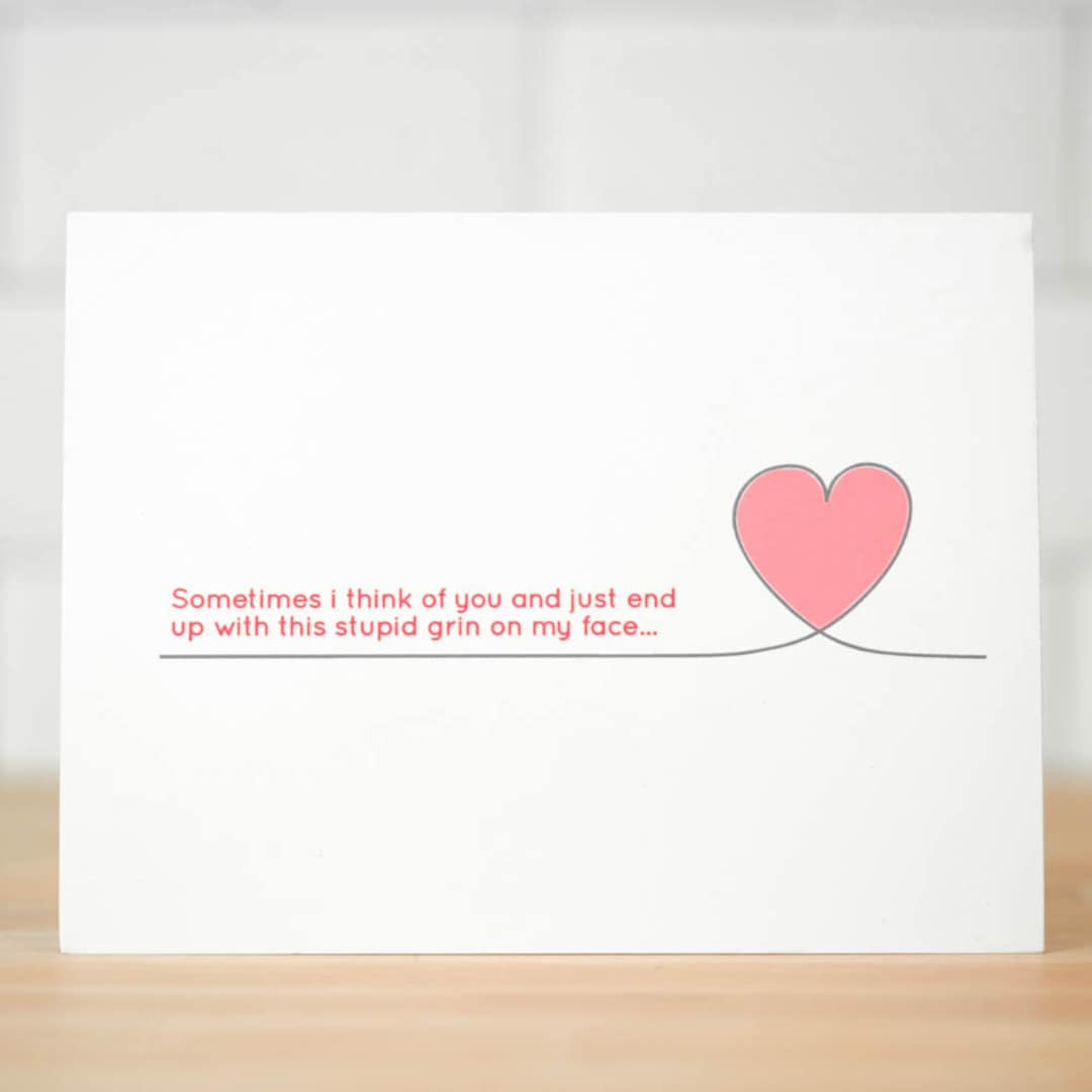 Stupid Grin on My Face... Love Card - Etsy