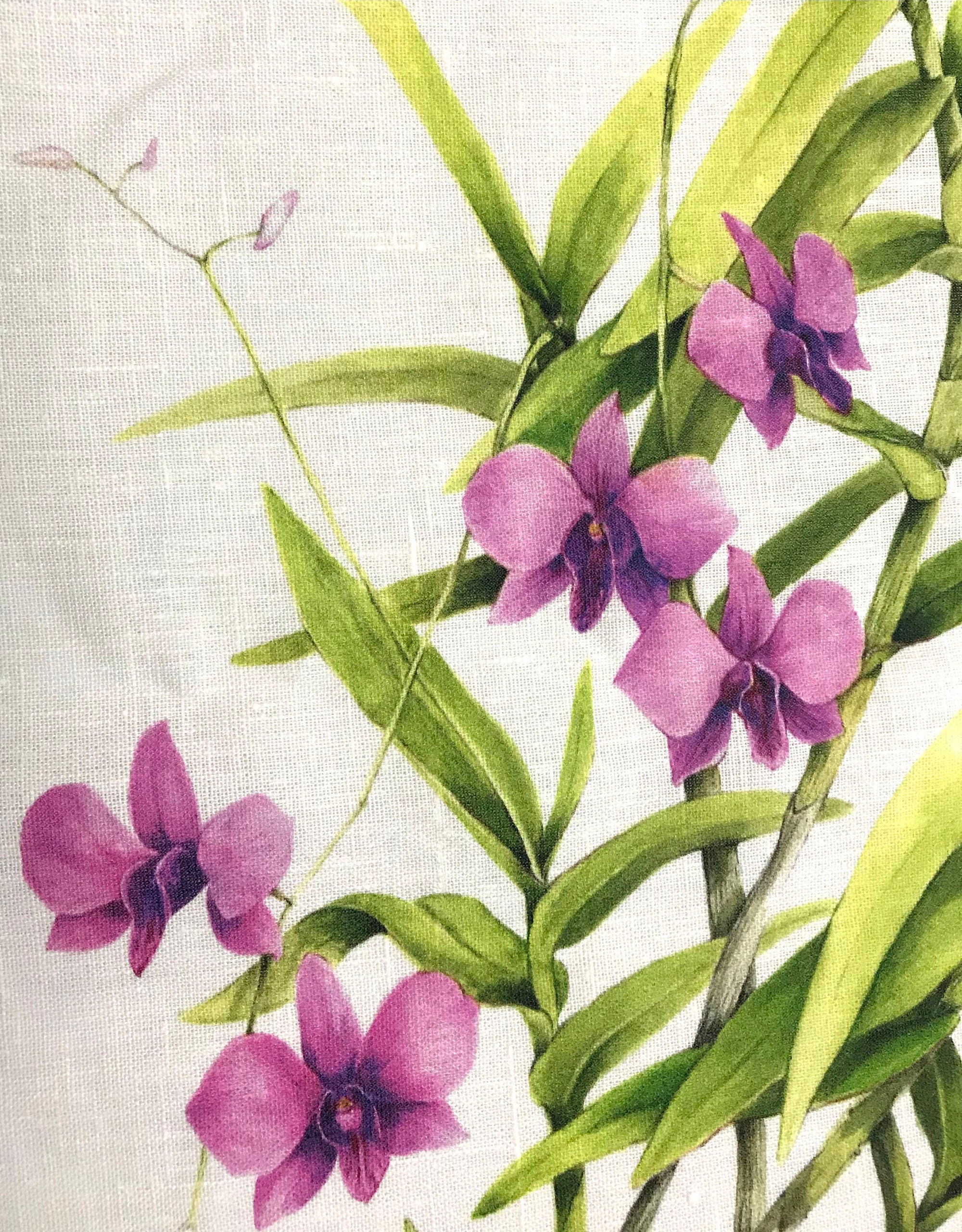Australian Orchid Botanical Tea Towel, 100% Linen, Queensland Floral ...
