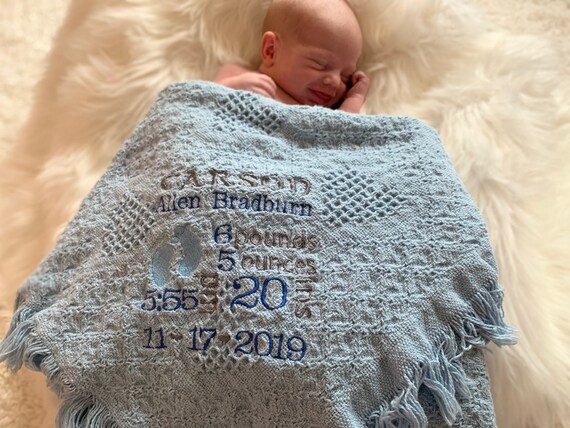 Personalized Embroidered Baby Blanket | Etsy