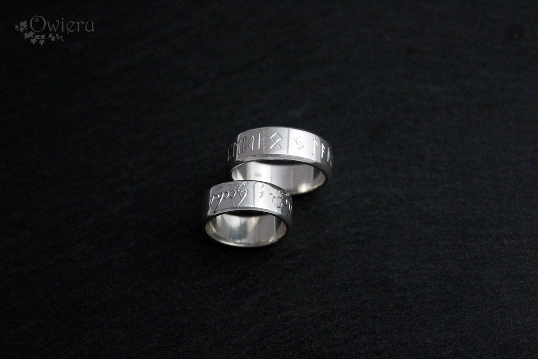 Custom Elvish and Dwarven Rings Personalized. Sterling Silver 925. One ...