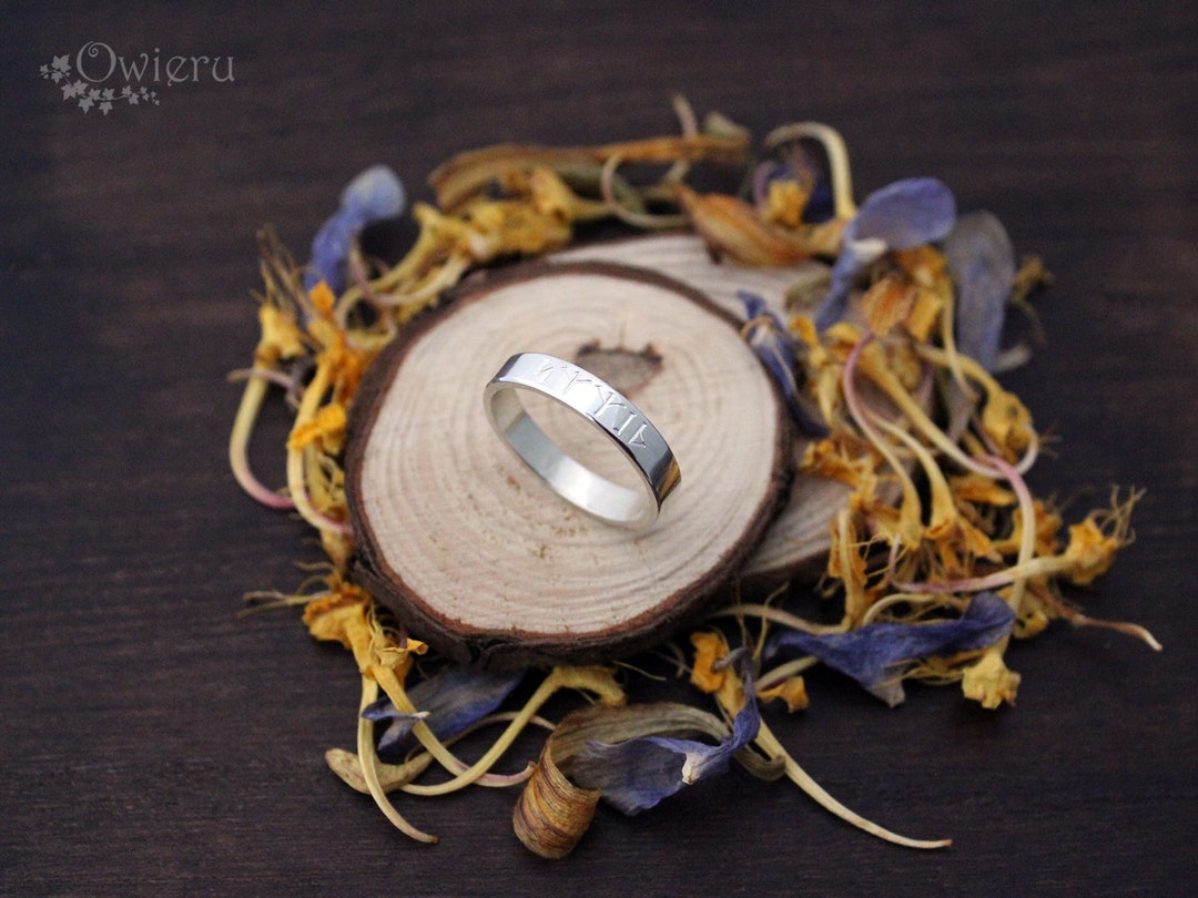 Custom Dwarven Rune Ring in Sterling Silver 925 LOTR Middle-earth ...