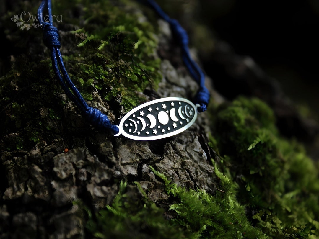 Lunar Phases Calendar Bracelet , Sterling Silver, Witch Costume Space ...