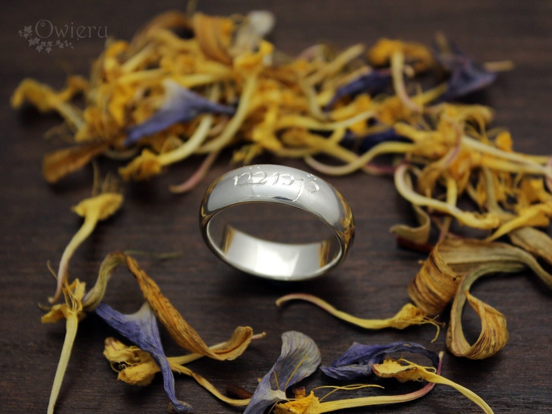 Custom Elvish Ring With Your Name. Sterling Silver 925. Elven Runes ...
