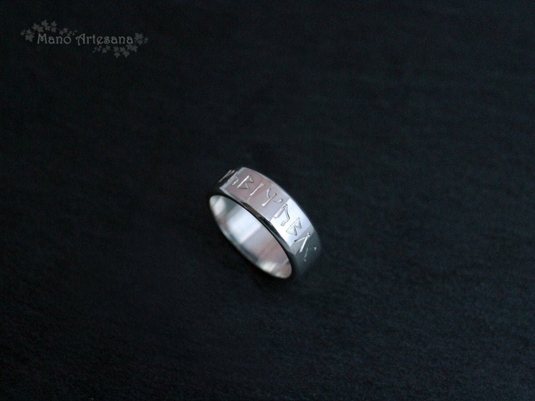 Custom Dwarven Runes Ring. Sterling Silver 925. Tolkien Inspired ...