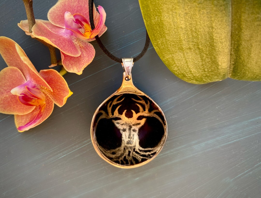 Cutlery Jewelry, Chain With Deer, Engraved and Cast in Resin in a ...