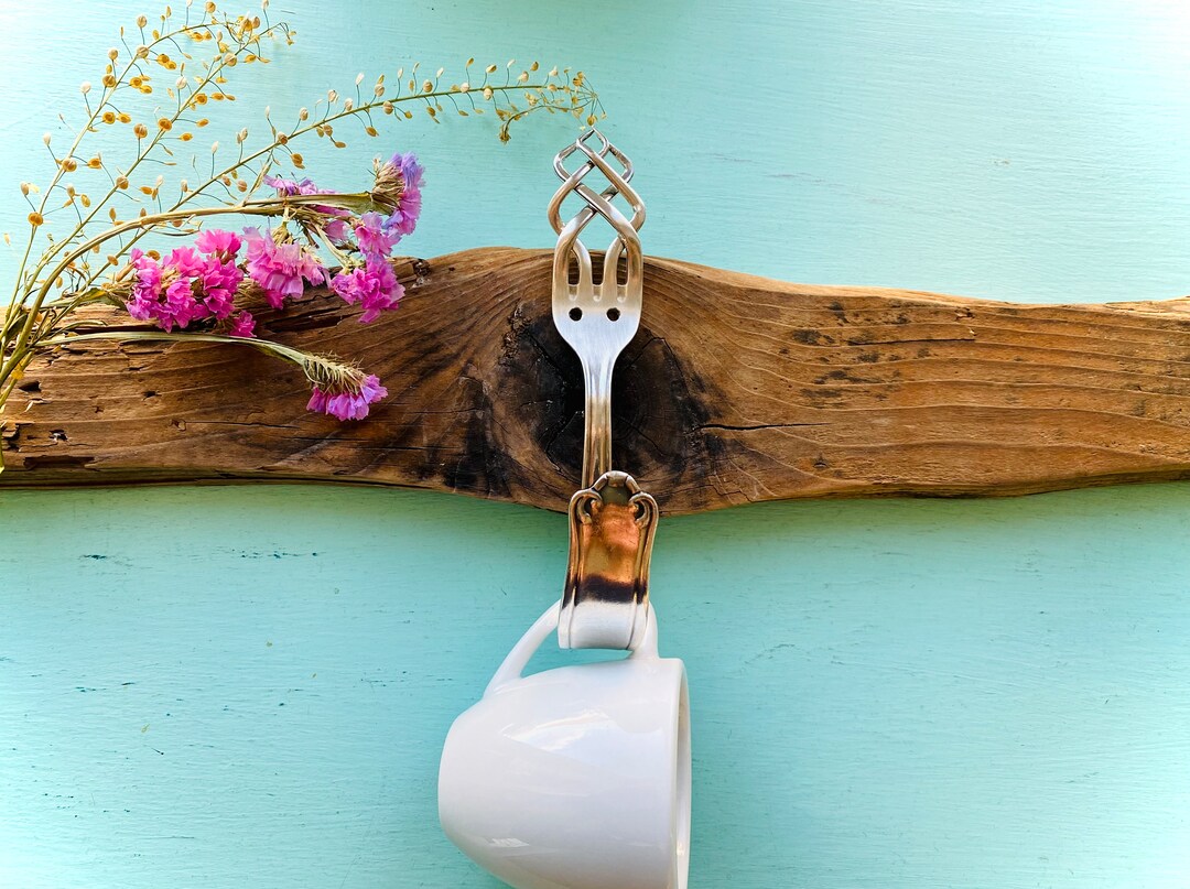 Hook Made From a Silver-plated Fork, Beautiful Wall Hook, Upcycling - Etsy
