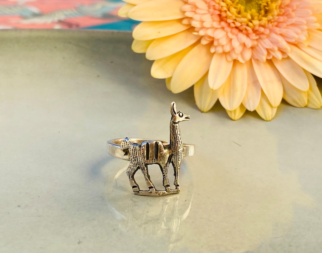 Cute Ring With Llama Made From an Antique Fruit Skewer (800 Silver) - Etsy