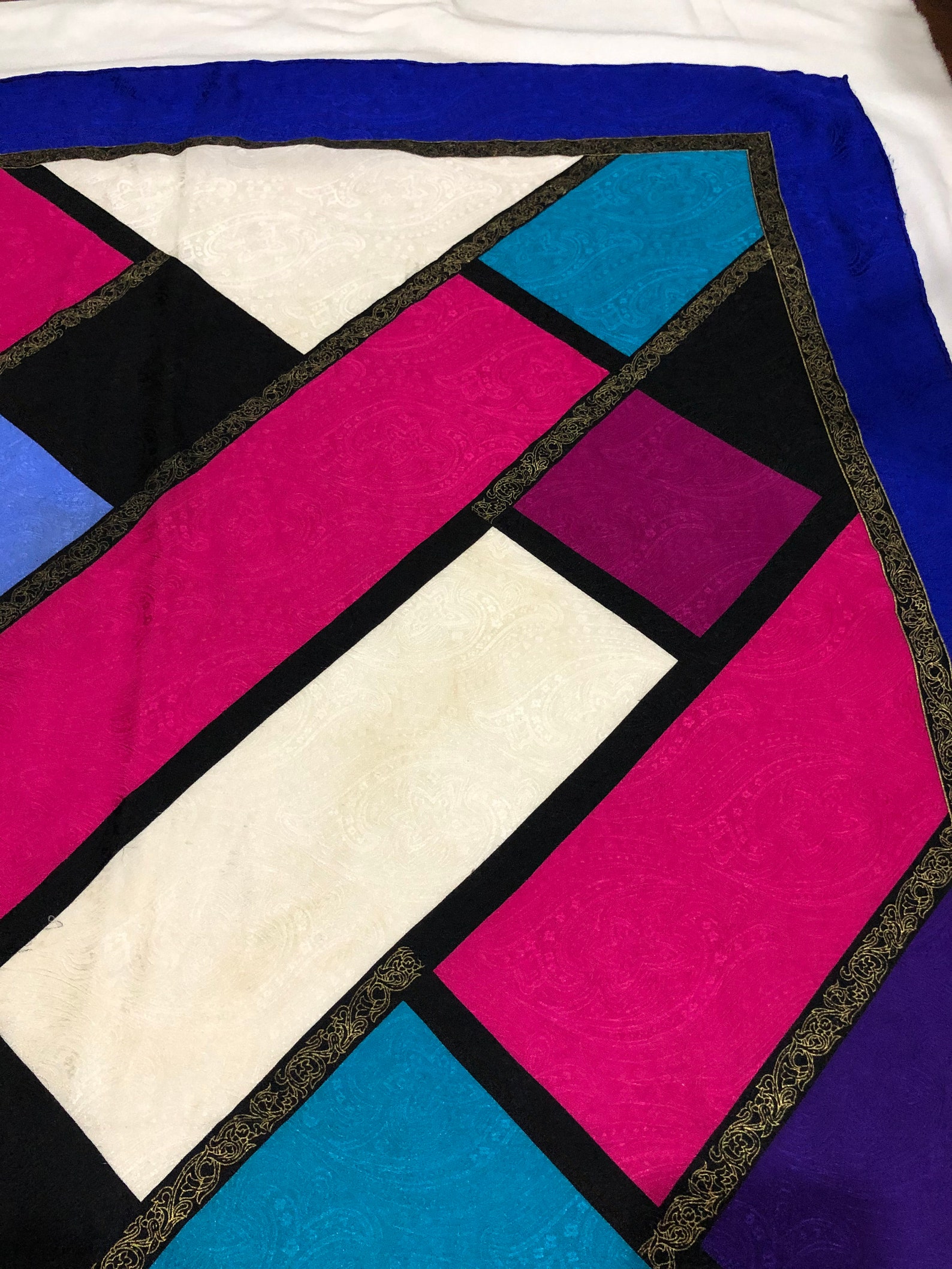 Yves Saint Laurent Scarf Authentic YSL Signature Pattern Silk | Etsy