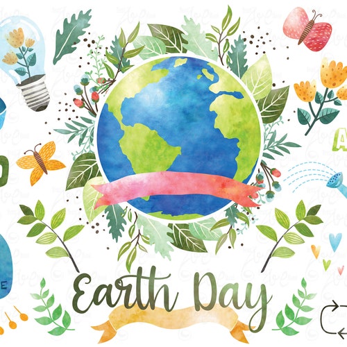 Watercolor Recycling Clipart Earth Day Download Instant - Etsy