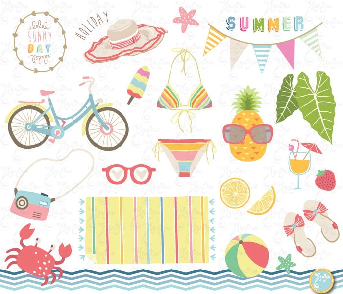 Summer Tropical Clip Art SUMMER TROPICAL Summer | Etsy