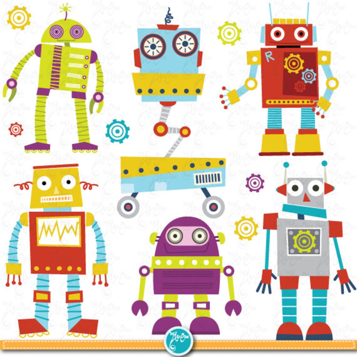 Robots Clipart Pack cute Robots Digital Clip Art - Etsy Canada