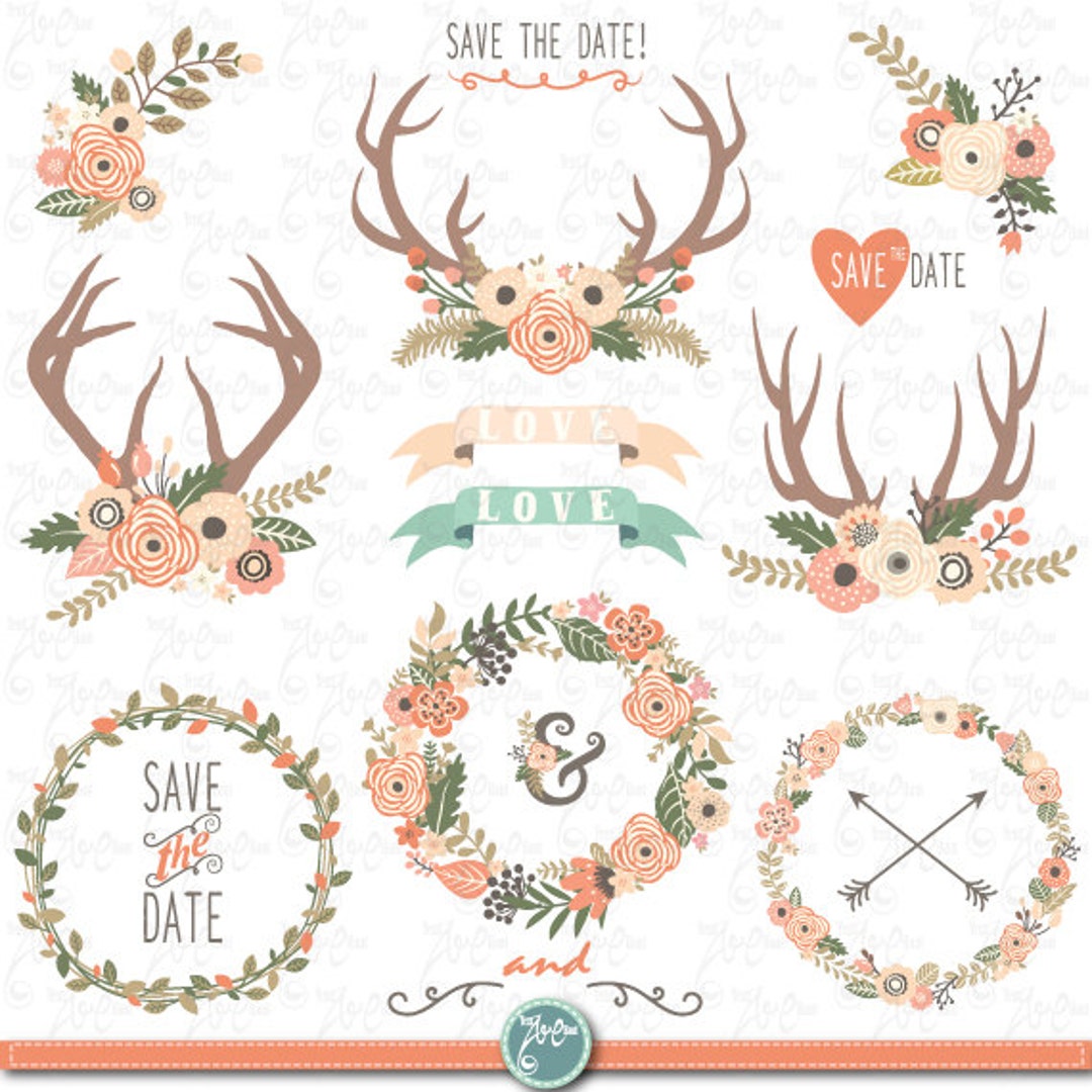 Wedding Clip Art: wedding FLOWER Wreath Clipart - Etsy