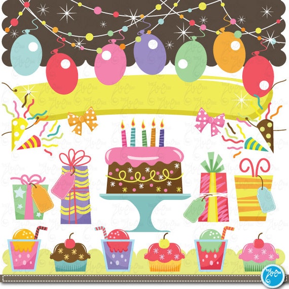 birthday Clip Art , baby birthday, party graphic kids party perfect for ...