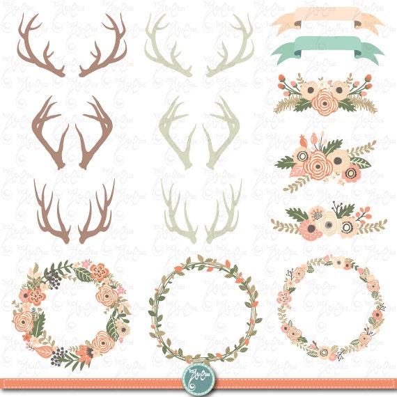 Wedding Clip Art: wedding FLOWER Wreath Clipart - Etsy