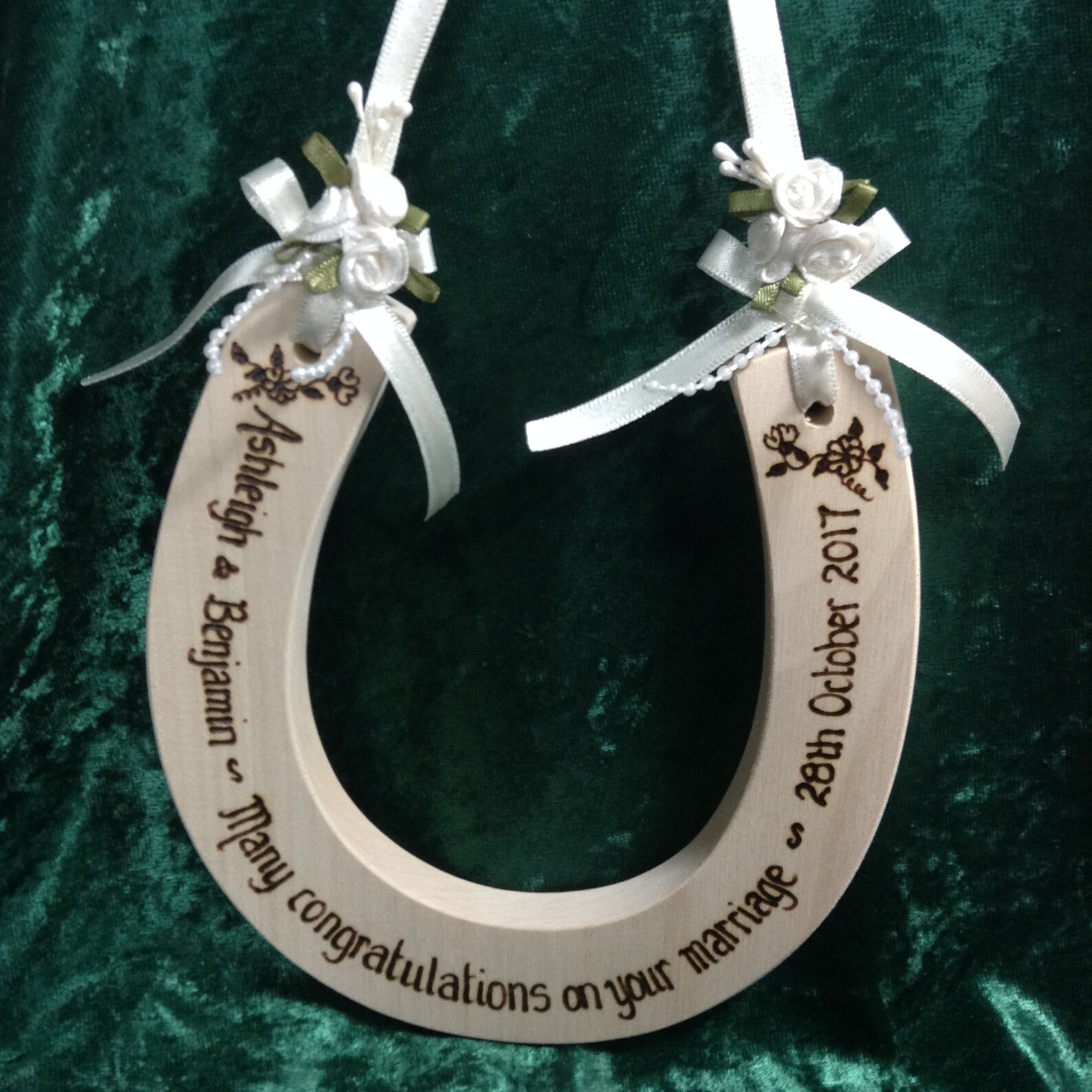 Personalised Wedding Horseshoe: Deluxe Design, Good Luck Charm, Brides ...