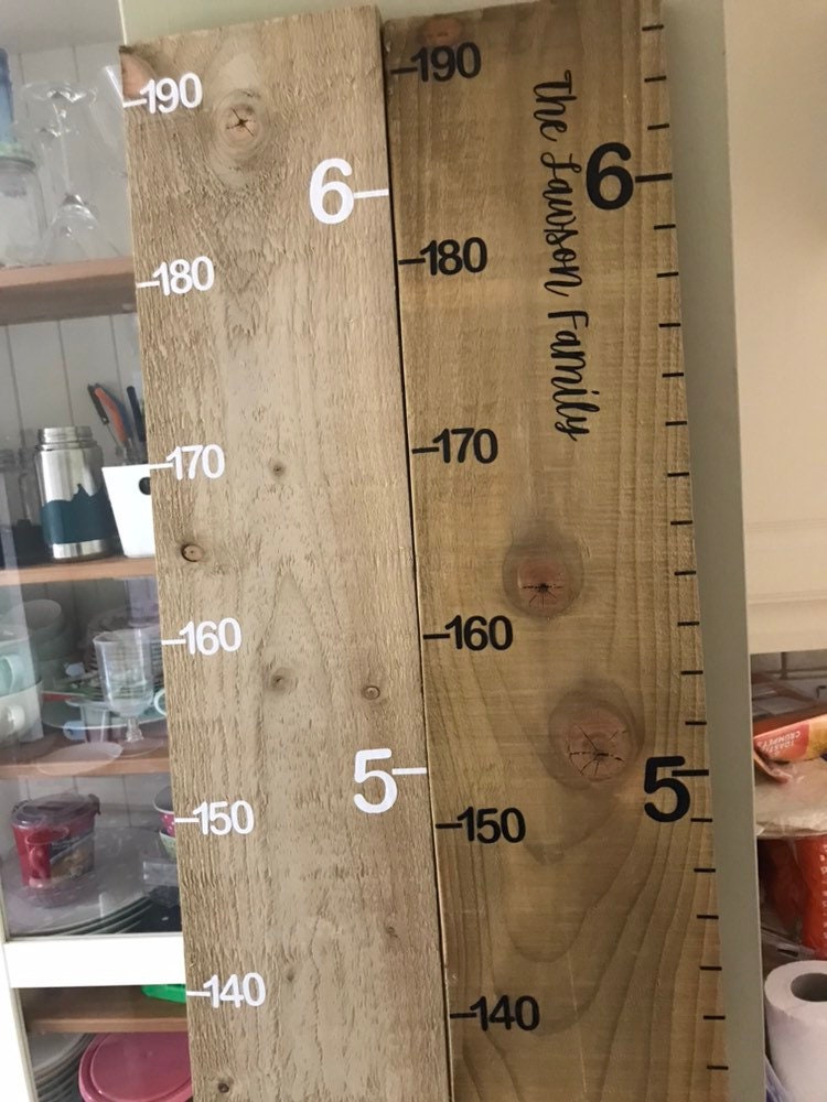 Wooden Height Chart Ruler and Personalised Arrows - Natural Wood White ...