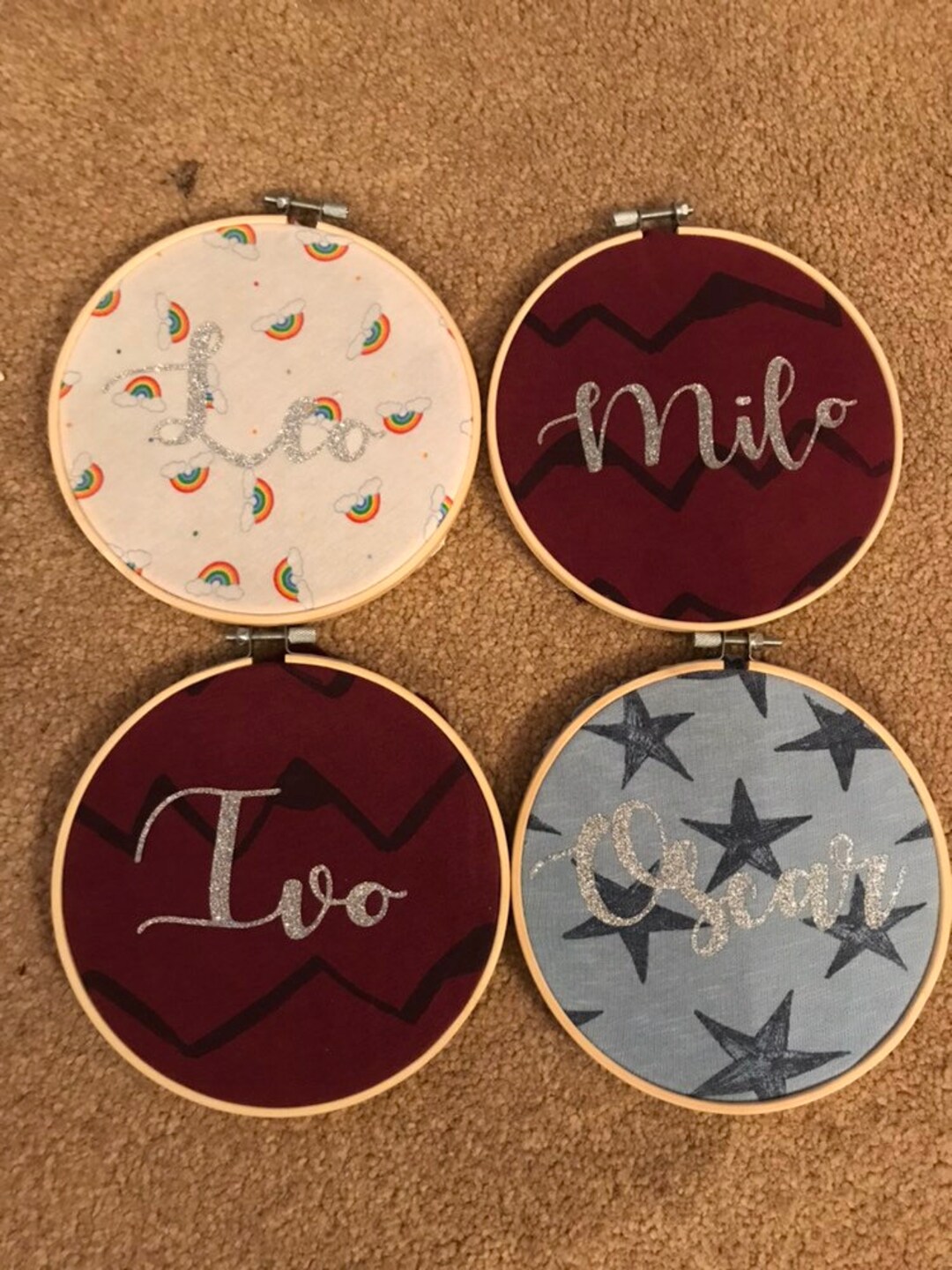 Nombre Keepsake Hoop recuerdos del bebé regalo bautizo nuevo - Etsy España