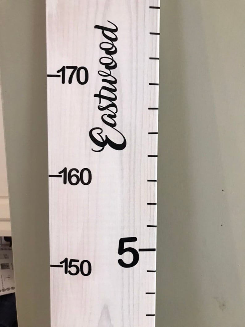 Wooden Height Chart Ruler and Personalised Arrows - Natural Wood White ...