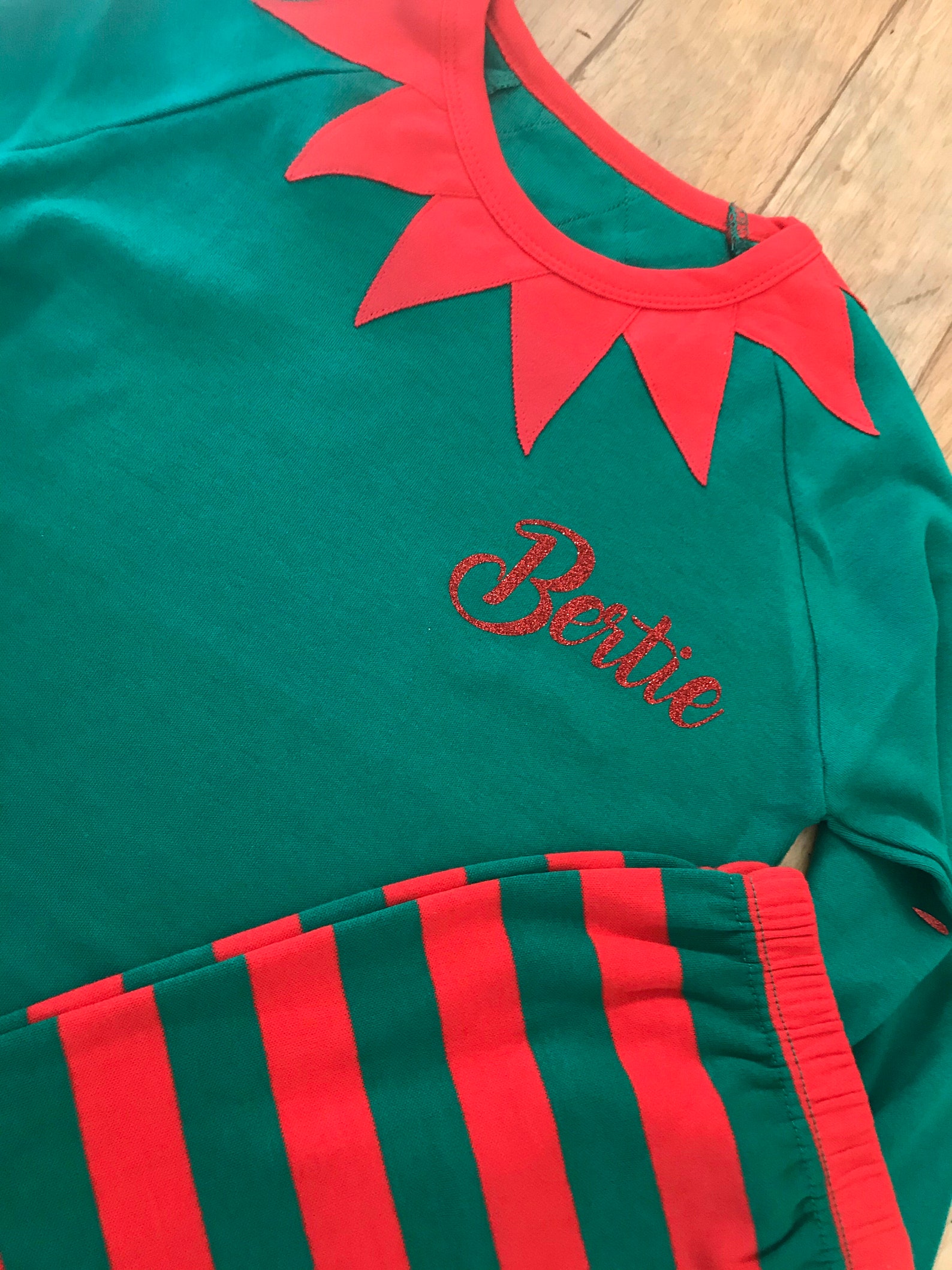 Personalised Elf Christmas Pyjamas Ages 6-12 Months and 3-4 | Etsy UK