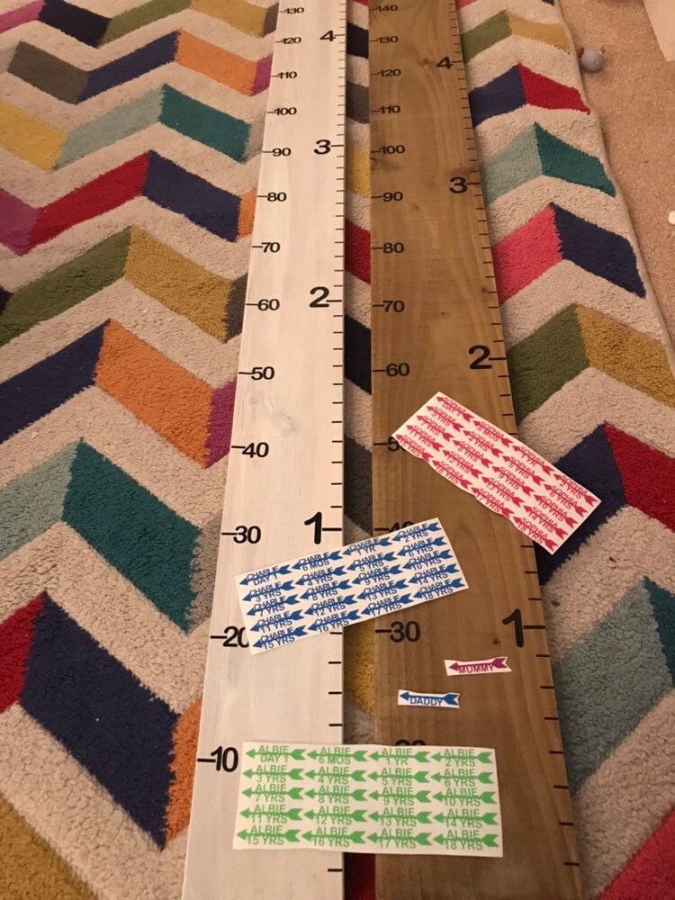 Wooden Height Chart Ruler and Personalised Arrows Natural | Etsy