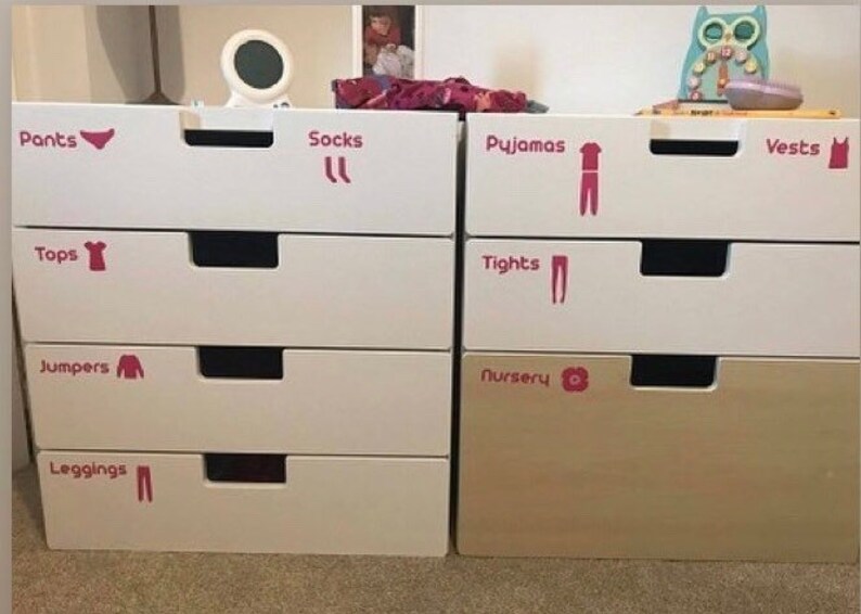 Kids Bedroom Clothes Labels With Pictures Help Teach to Read - Etsy