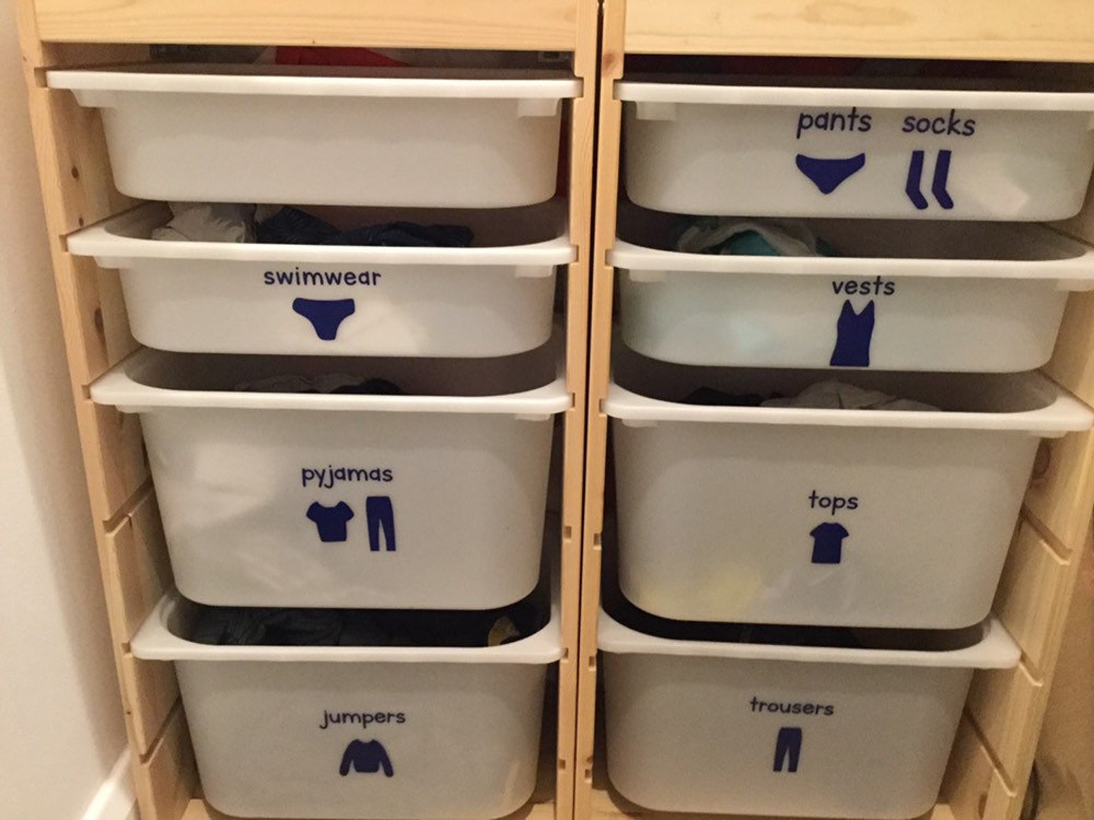 Kids Bedroom Clothes Labels With Pictures Help Teach to Read - Etsy