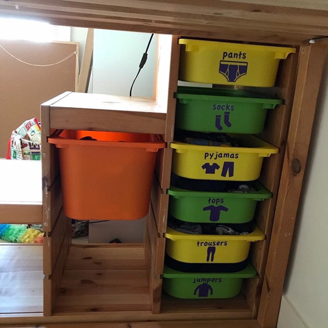 Kids Bedroom Clothes Labels With Pictures Help Teach to Read | Etsy