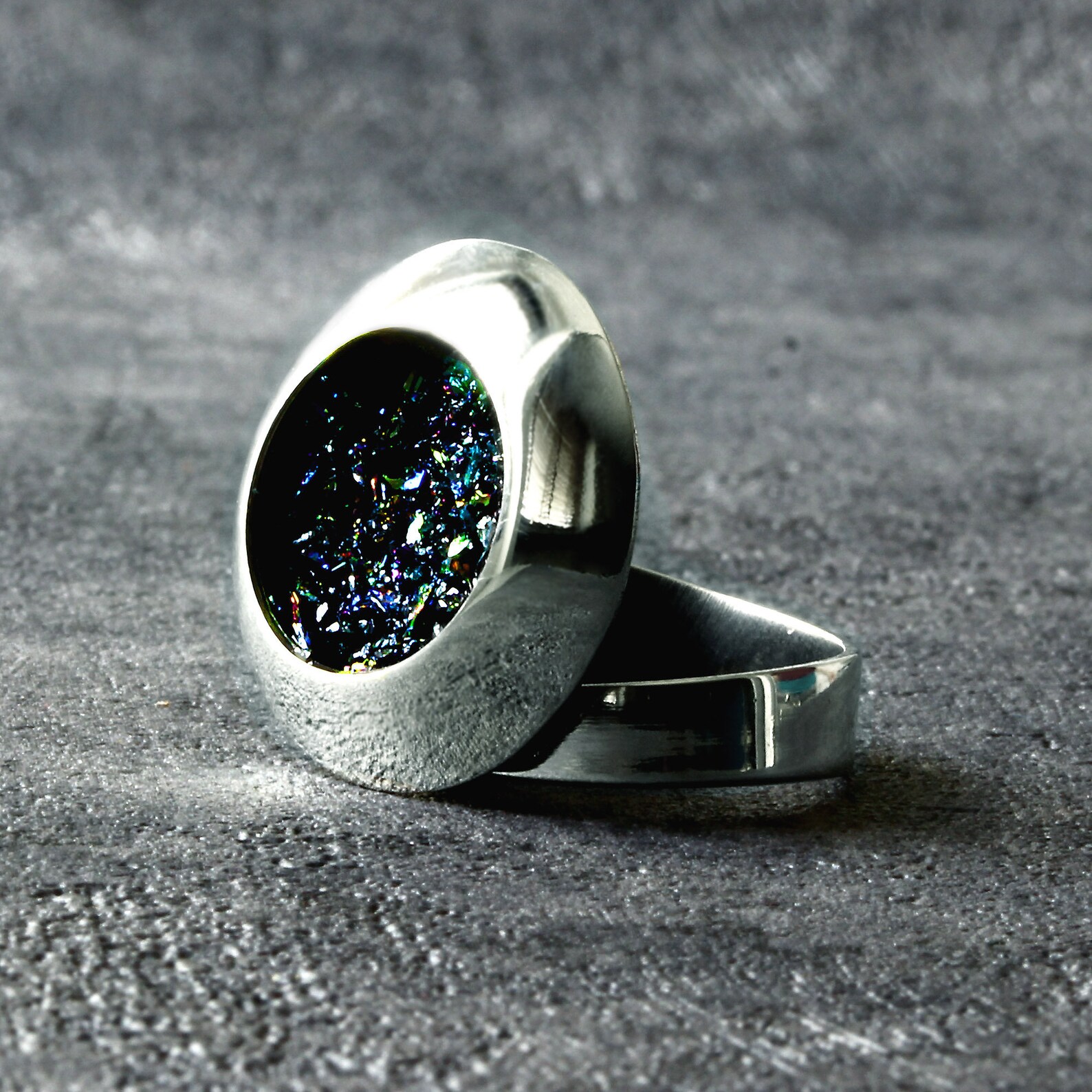 Sterling Silver Statement Ring for Women Raw Stone Ring Blue - Etsy